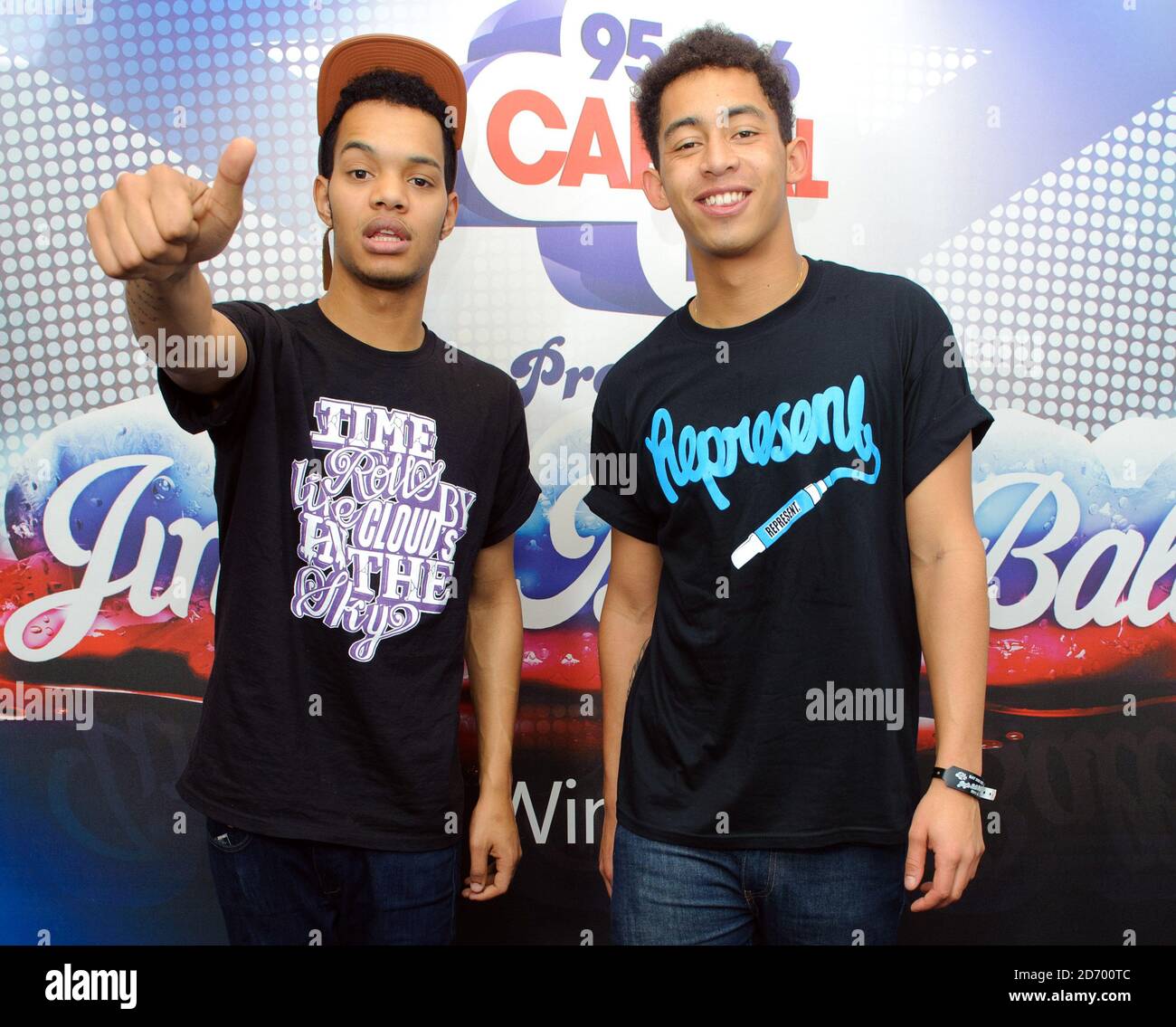 Rizzle Kicks pictured backstage at the Capital FM Jingle Bell Ball, at ...