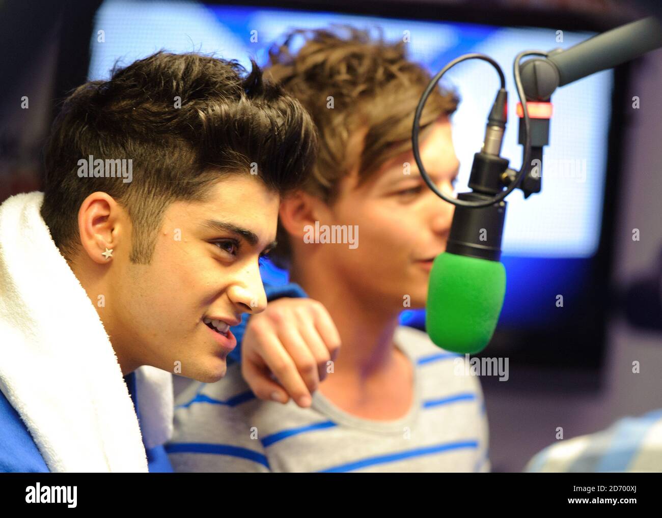 One Direction pictured during an interview backstage at the Capital FM ...