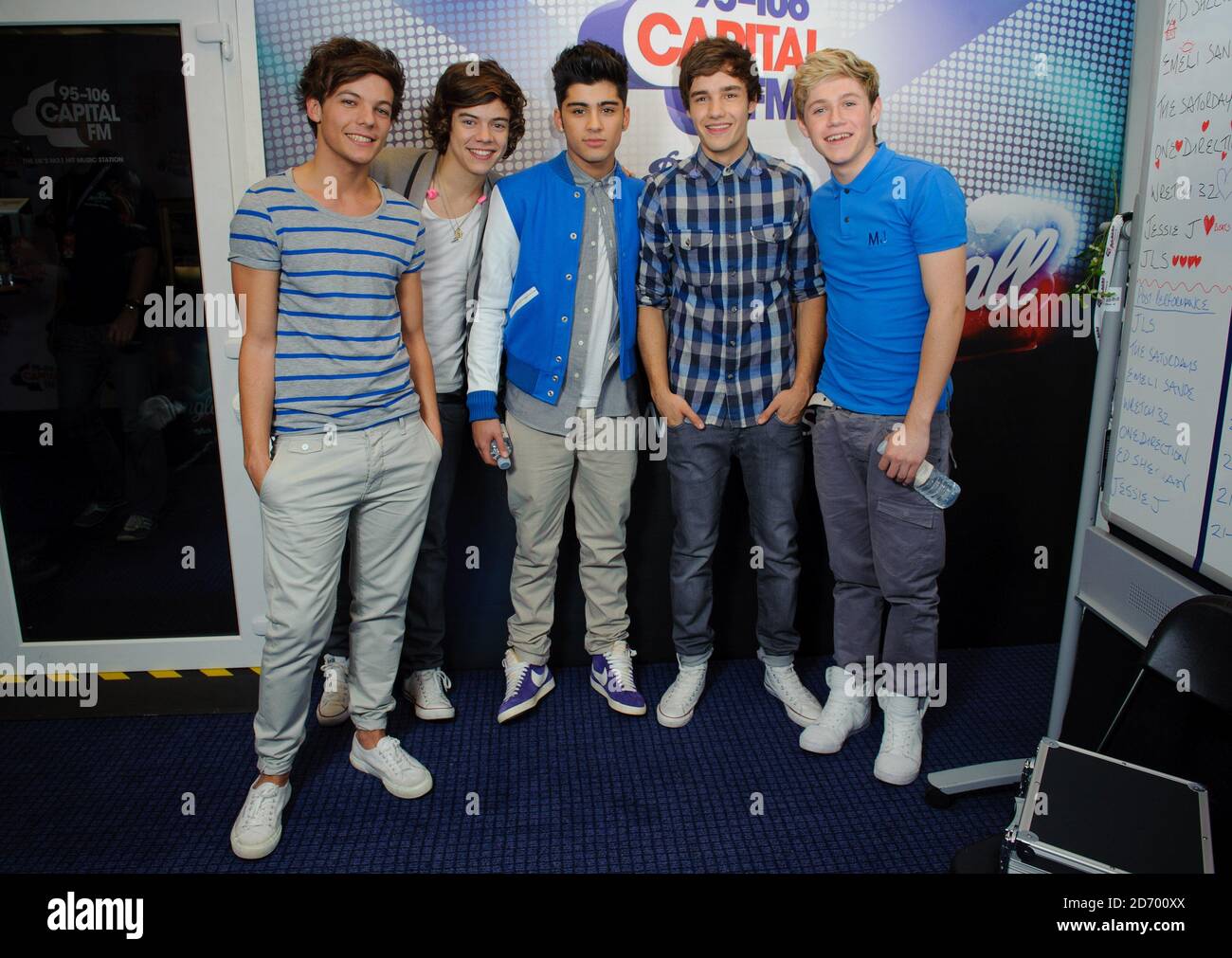 One Direction pictured backstage at the Capital FM Jingle Bell Ball, at ...