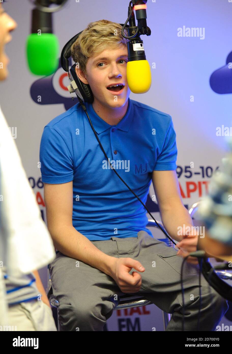 One Direction pictured during an interview backstage at the Capital FM ...