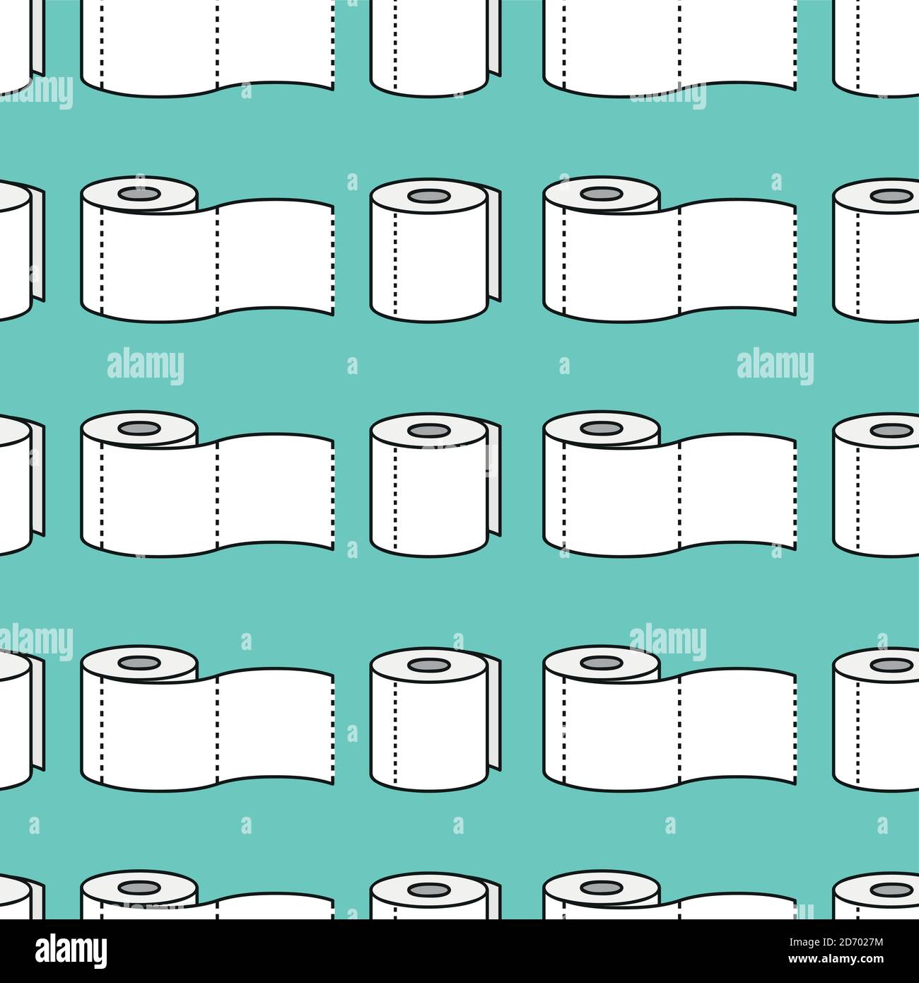 Roll Of Toilet Paper Seamless Pattern Vector Illustration Eps10 Stock