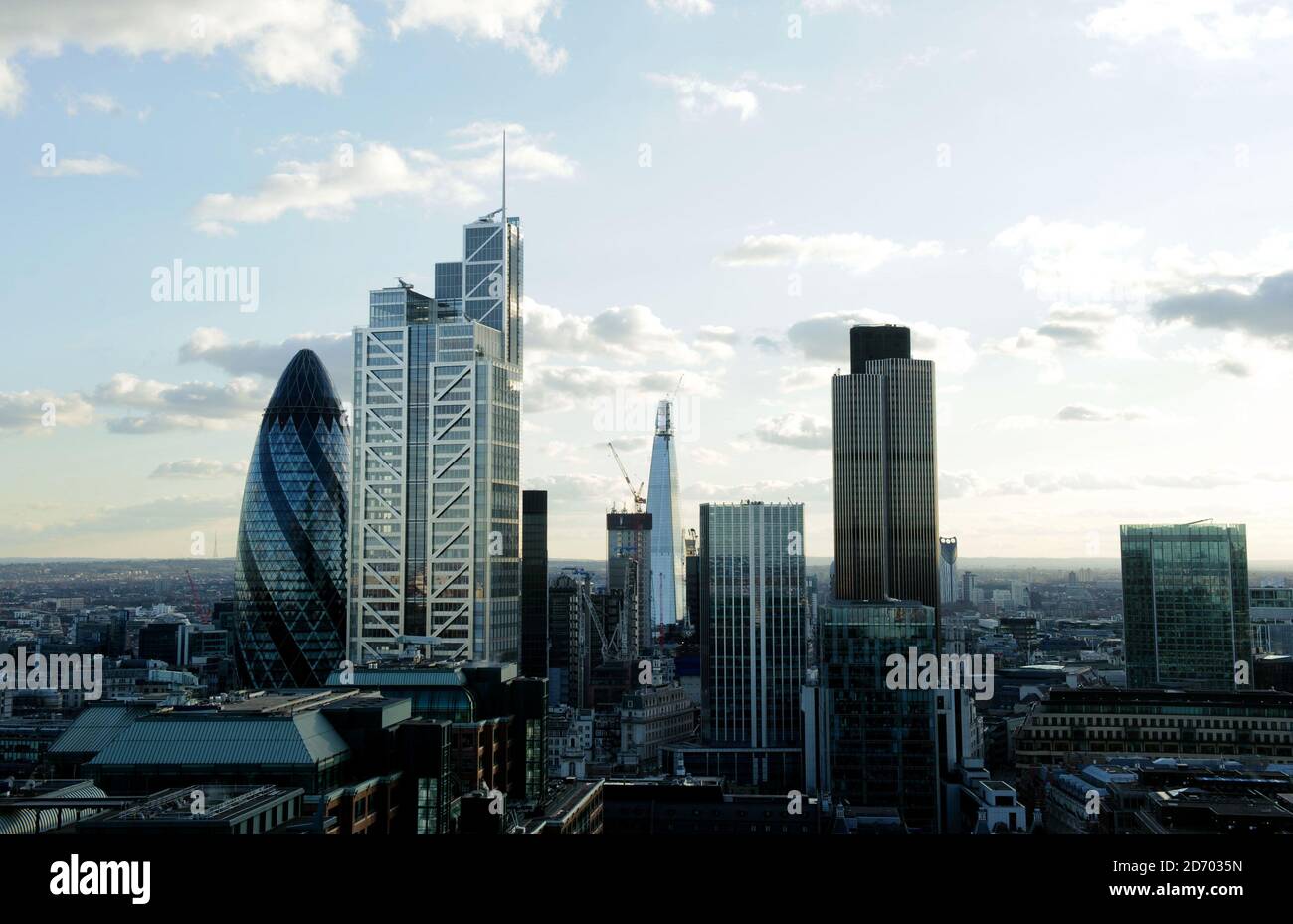 General view of the London skyline from the 19th floor of Broadgate ...