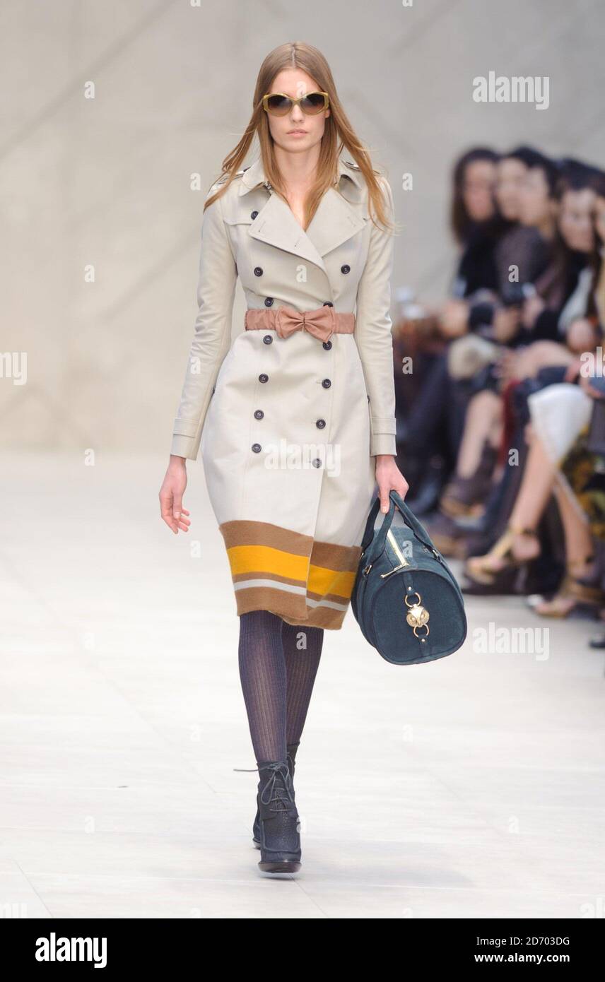 Models on the catwalk at the Burberry Prorsum show at Kensington Gore ...