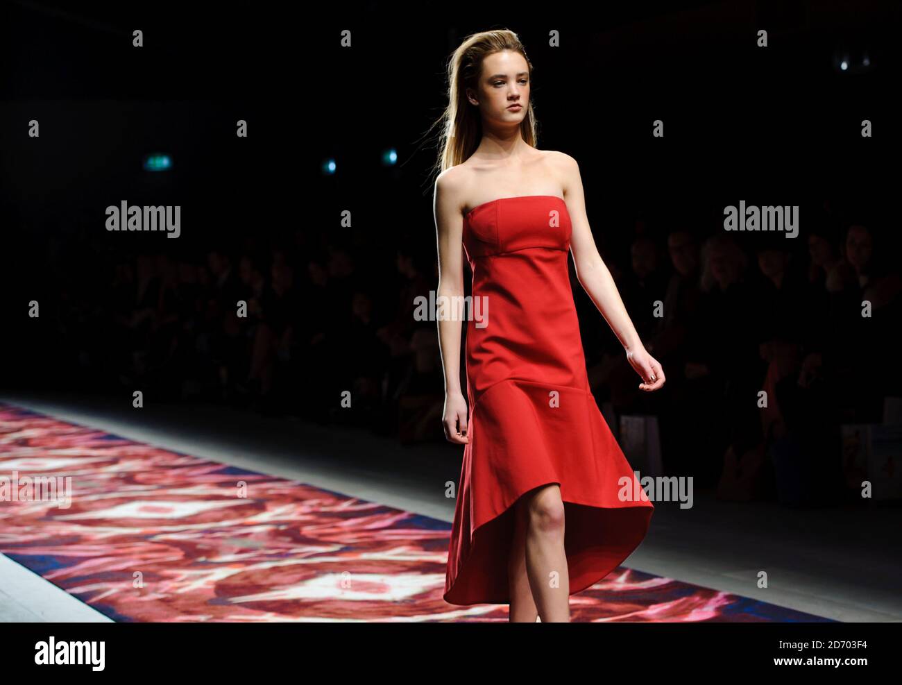 Models on the catwalk at the Osman fashion show, held at the BFC venue ...