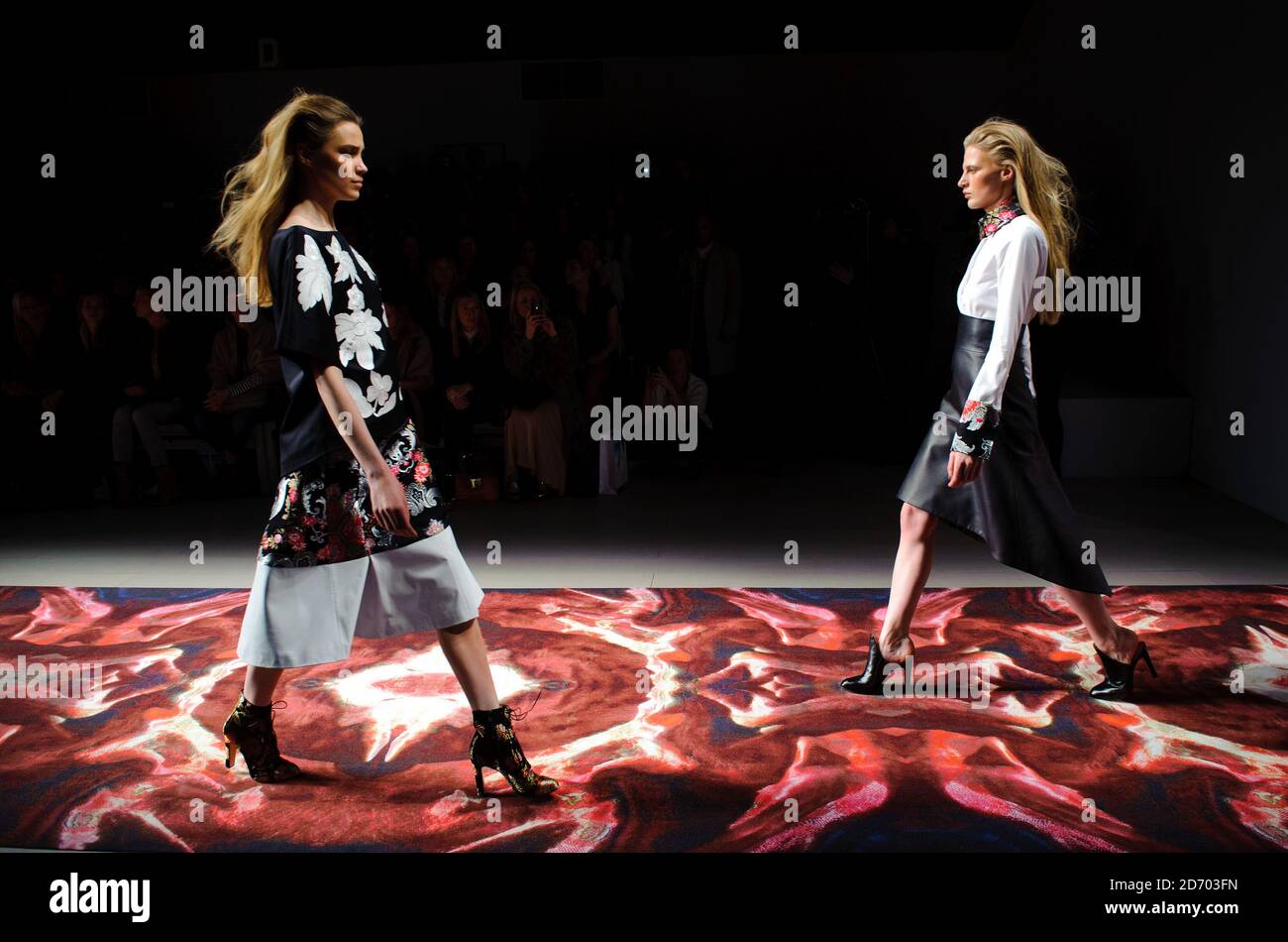 Models on the catwalk at the Osman fashion show, held at the BFC venue ...