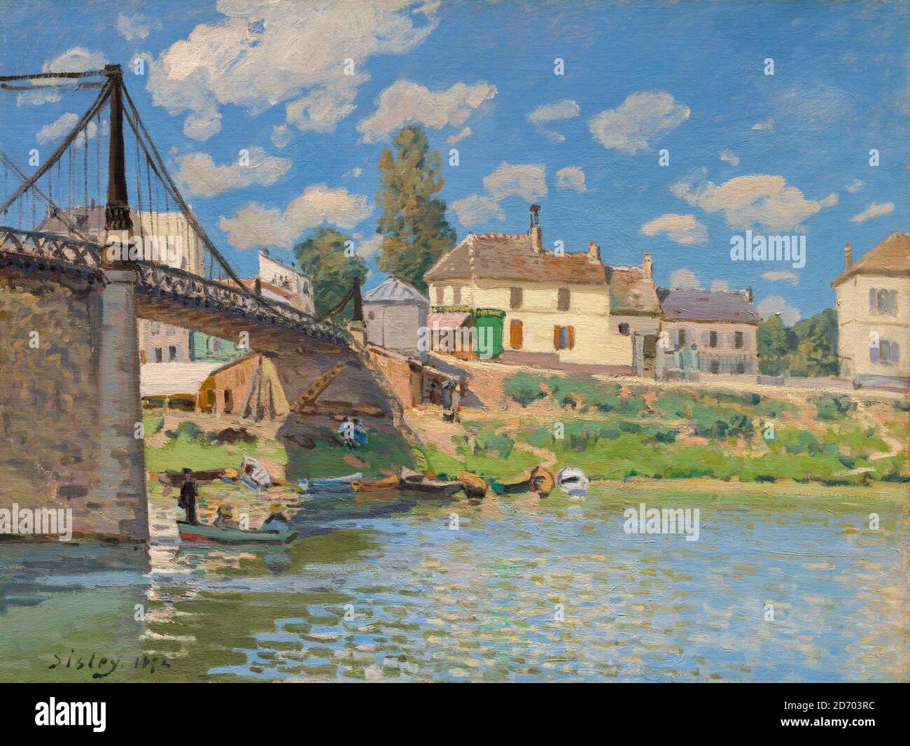 Alfred Sisley, impressionist landscape painting, The Bridge at ...