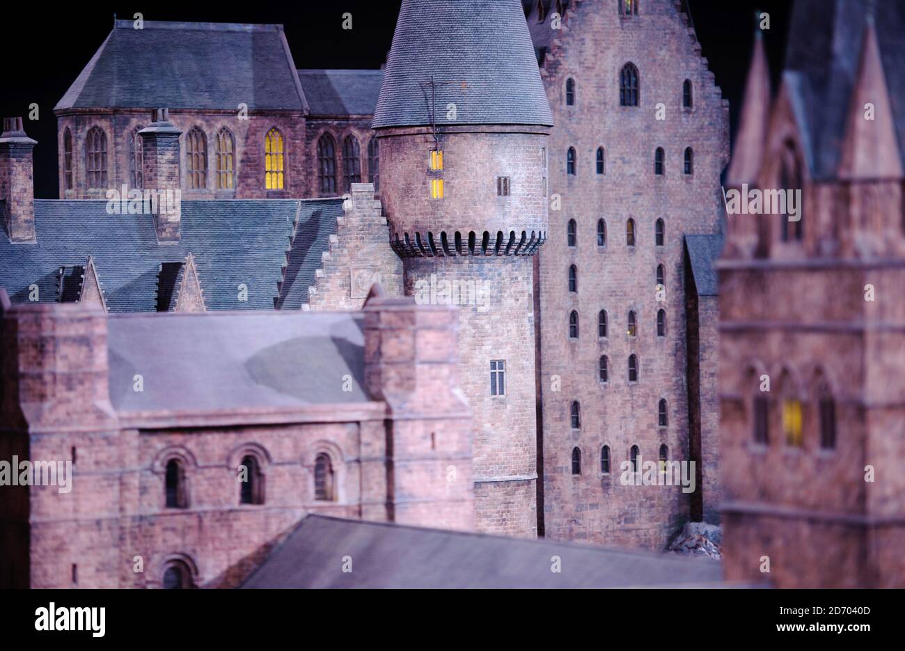 The hand-made 1:24 scale model of Hogwarts, which was used in the ...
