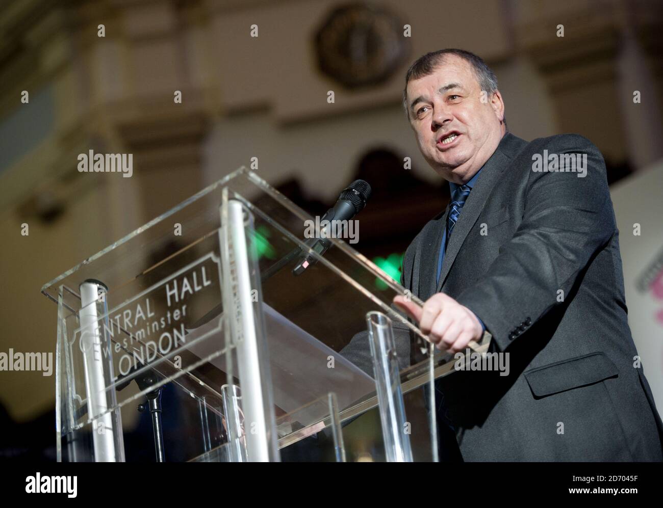 TUC General Secretary Brendan Barber speaking at the Save Our NHS rally ...