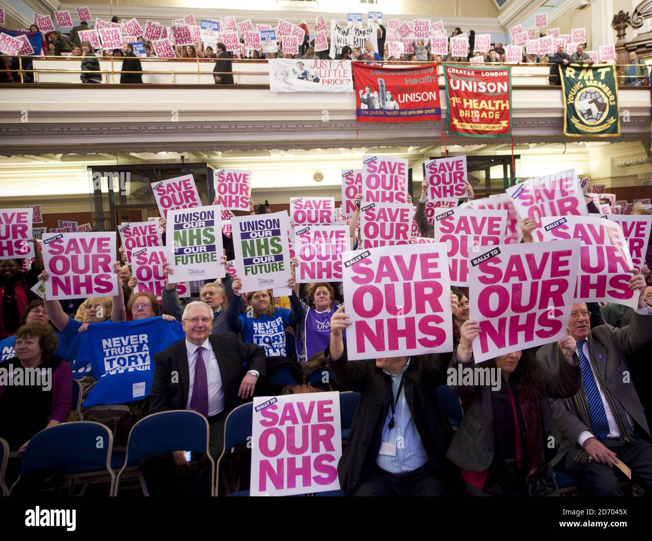 Protesters from various trade unions and campaign groups attending the ...