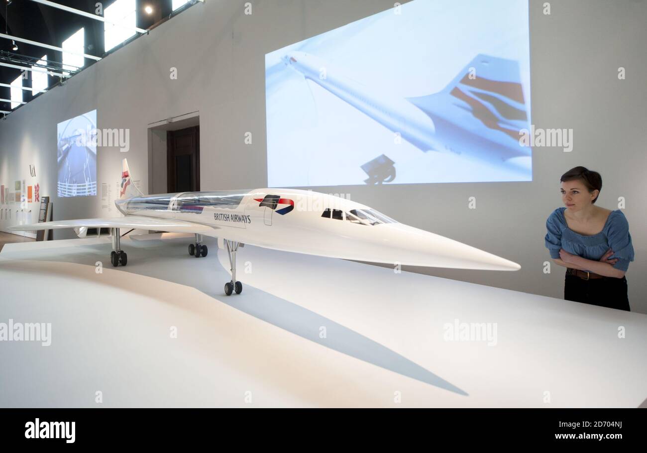 A model of Concorde on display at British Design 1948-2012: Innovation ...
