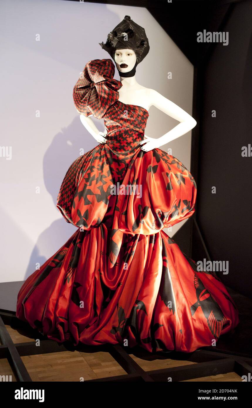 A dress by Alexander McQueen on display at British Design 1948-2012: Innovation in the Modern ...