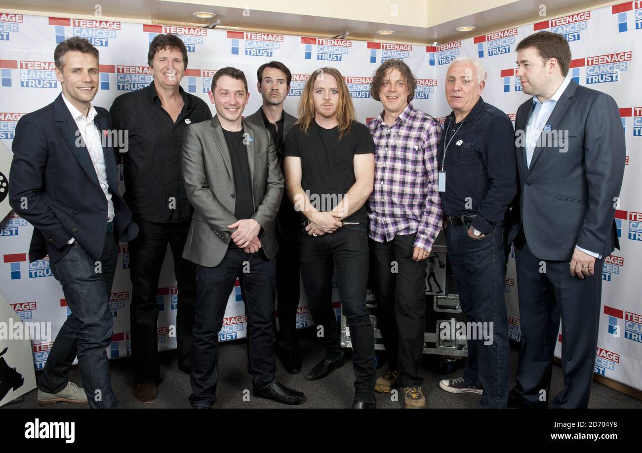 (l-r) Richard Bacon, Stewart Francis, Jon Richardson, Jimmy Carr, Tim ...
