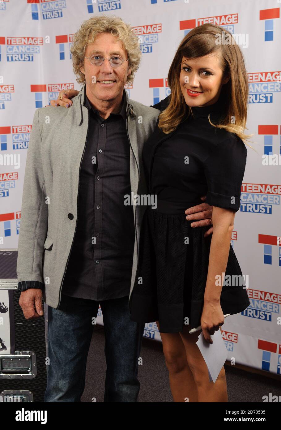 Caroline Flack and Roger Daltrey backstage during the Teenage Cancer ...