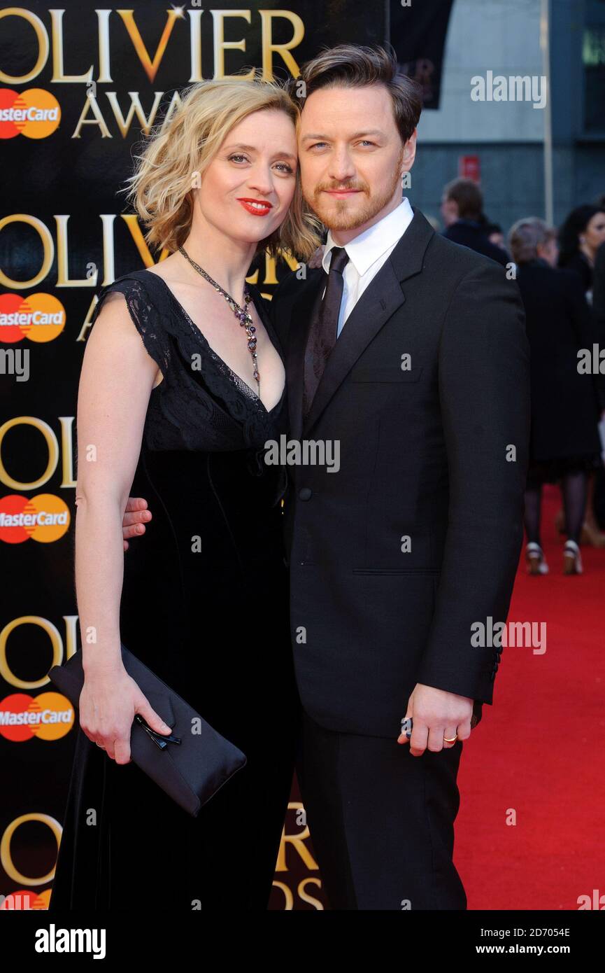 Anne-Marie Duff and James McAvoy arrives at the Olivier Awards, at the ...