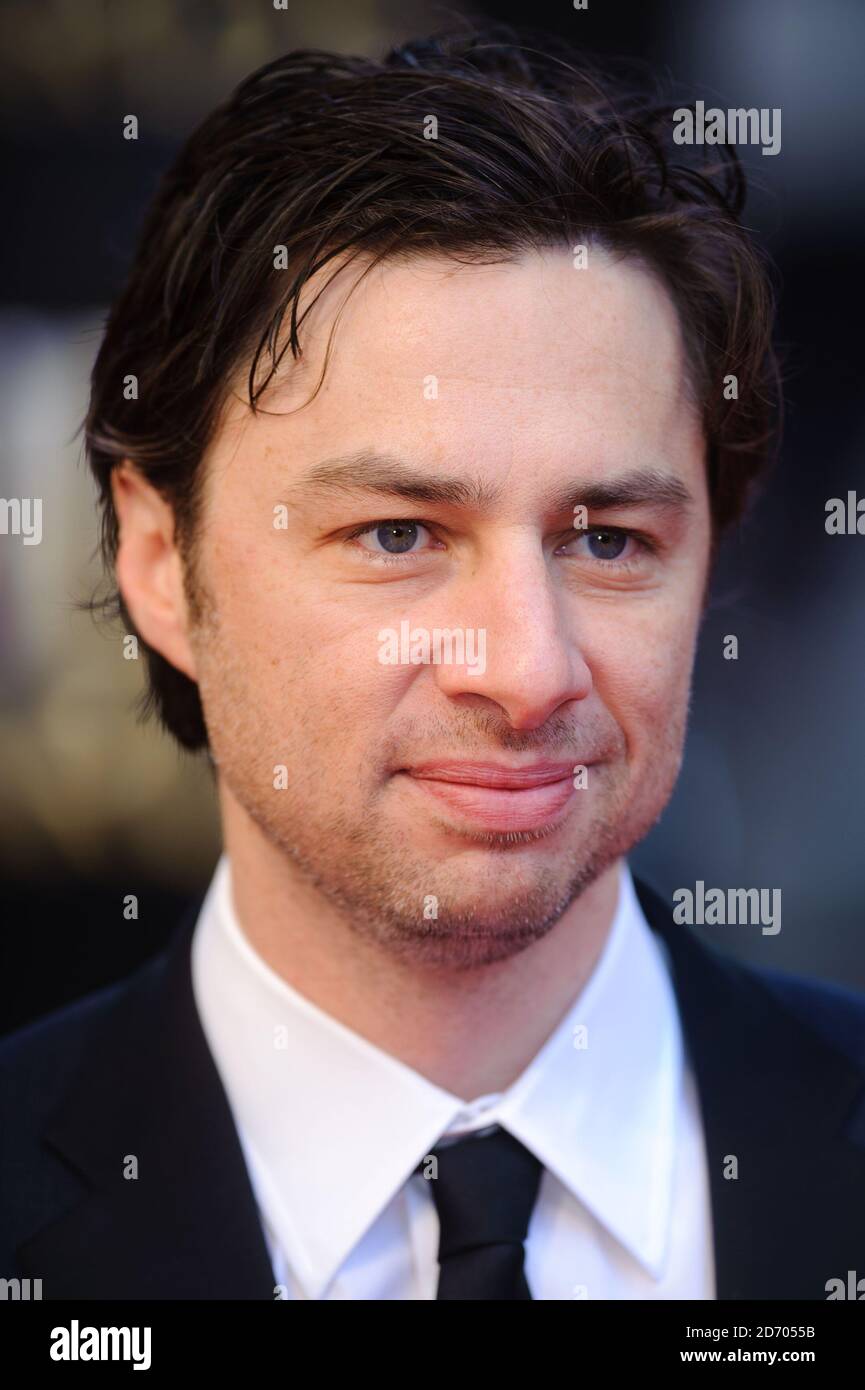 Zach Braff arrives at the Olivier Awards, at the Royal Opera House in ...