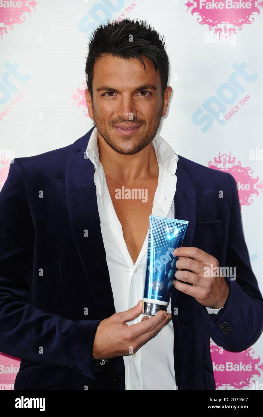 Peter Andre pictured at the launch of Fake Bake's Sport Daily Tan, at ...