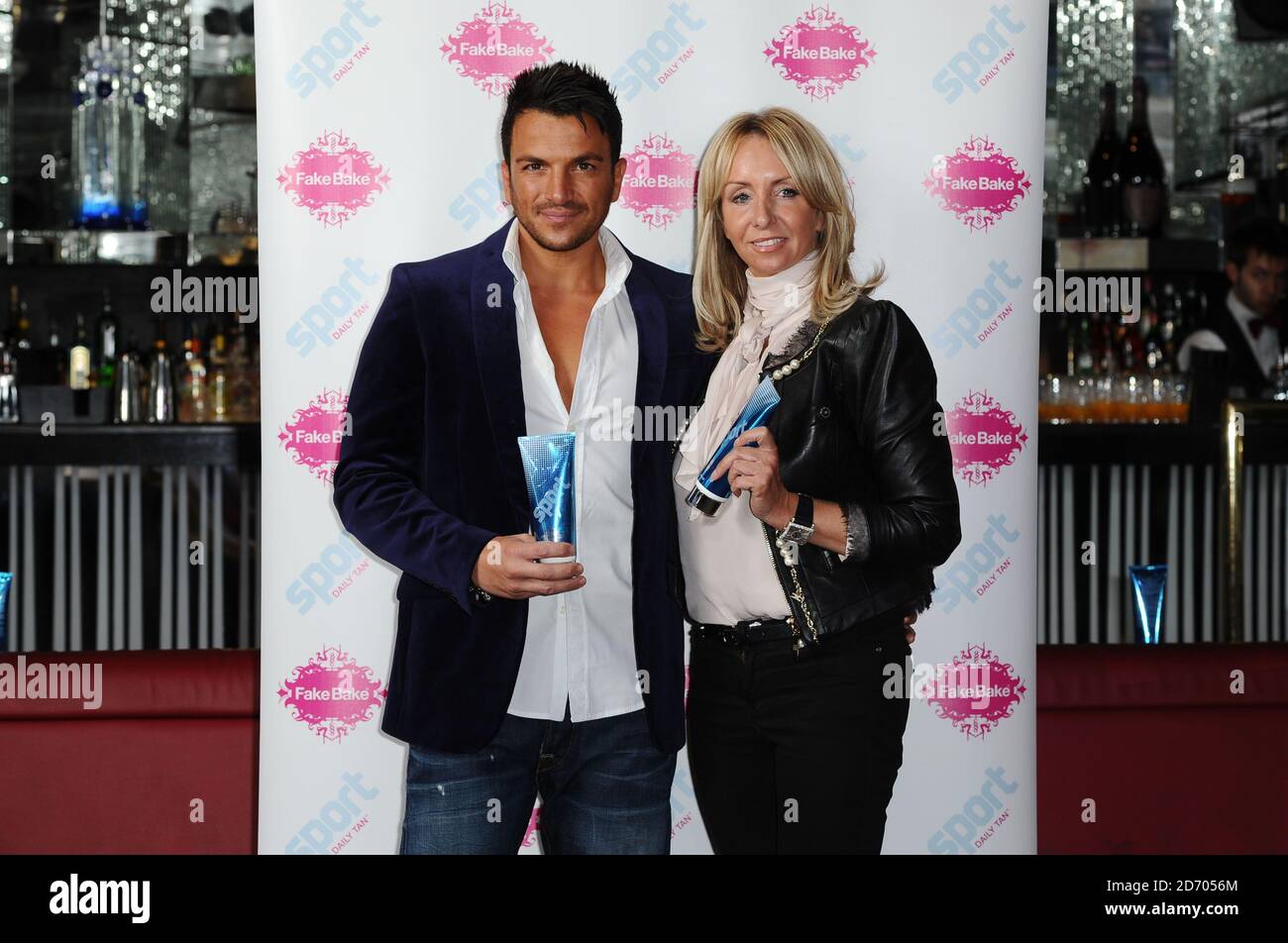 Peter Andre and Fake Bake CEO Sandra McClumpha pictured at the launch ...