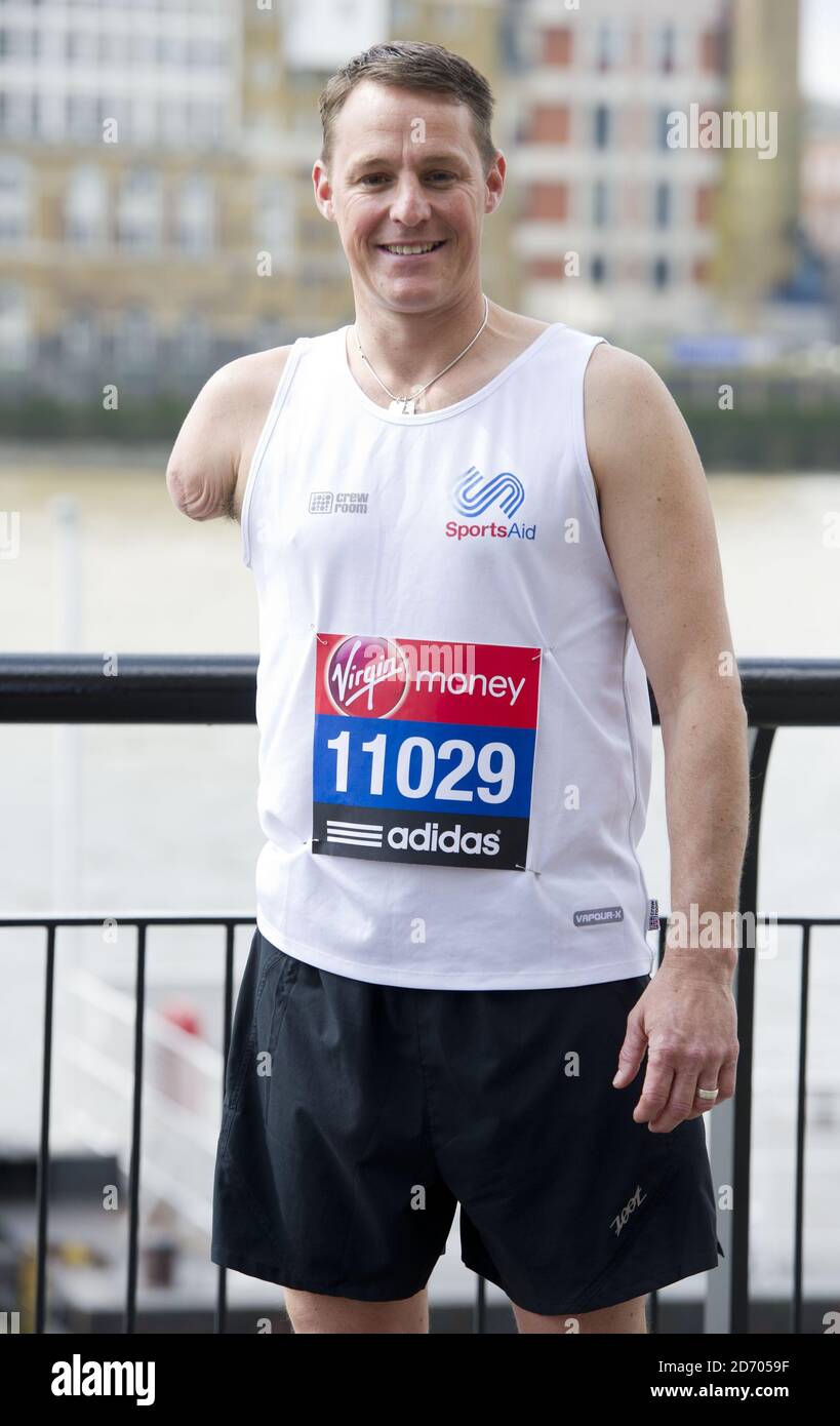 Danny Crates attending a photocell before the London Marathon, at the ...