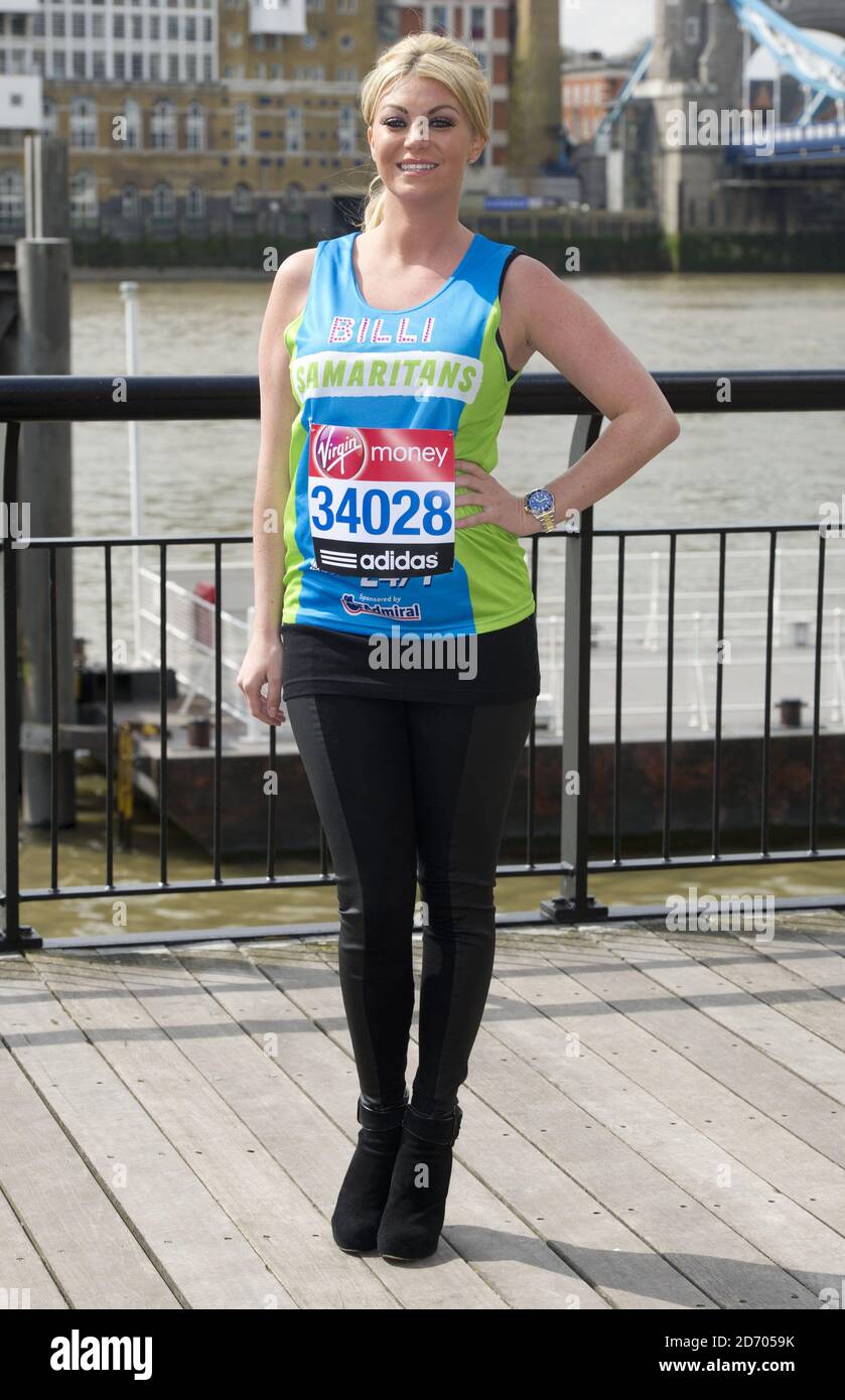 Billi Mucklow attending a photocell before the London Marathon, at the ...