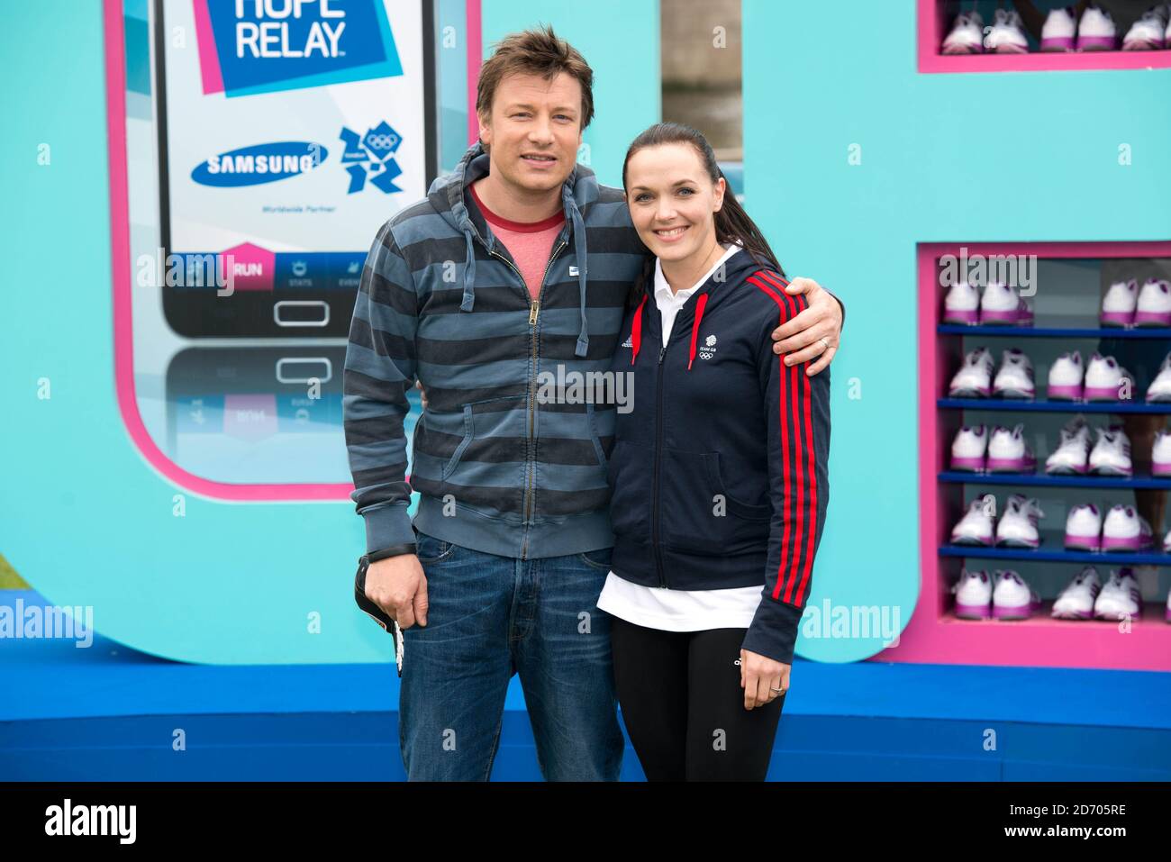 Victoria Pendleton and Jamie Oliver pictured at the start of the ...