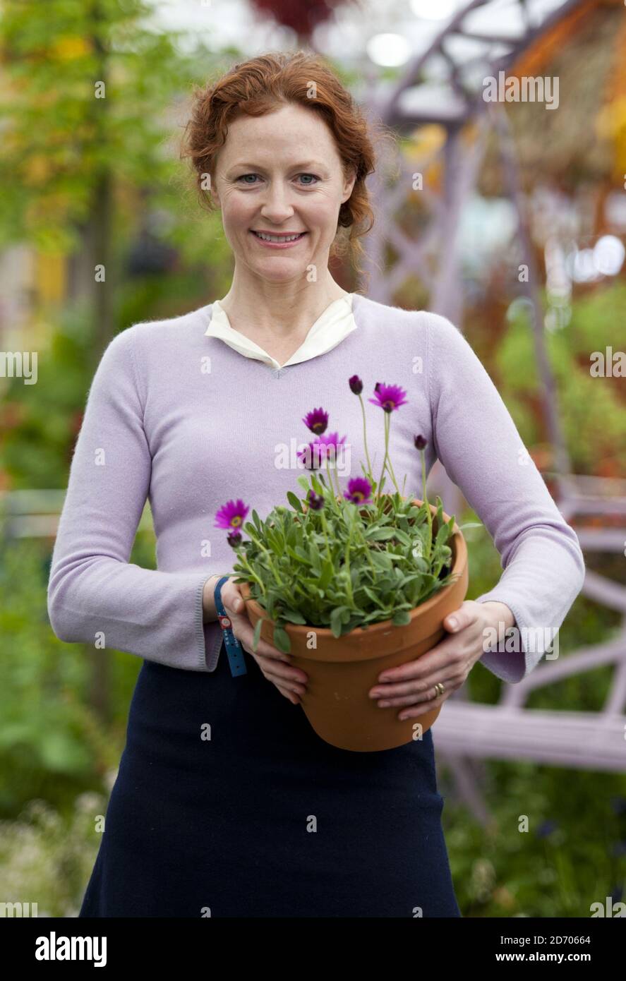 Geraldine Somerville pictured at the Chelsea Flower Show in west London ...