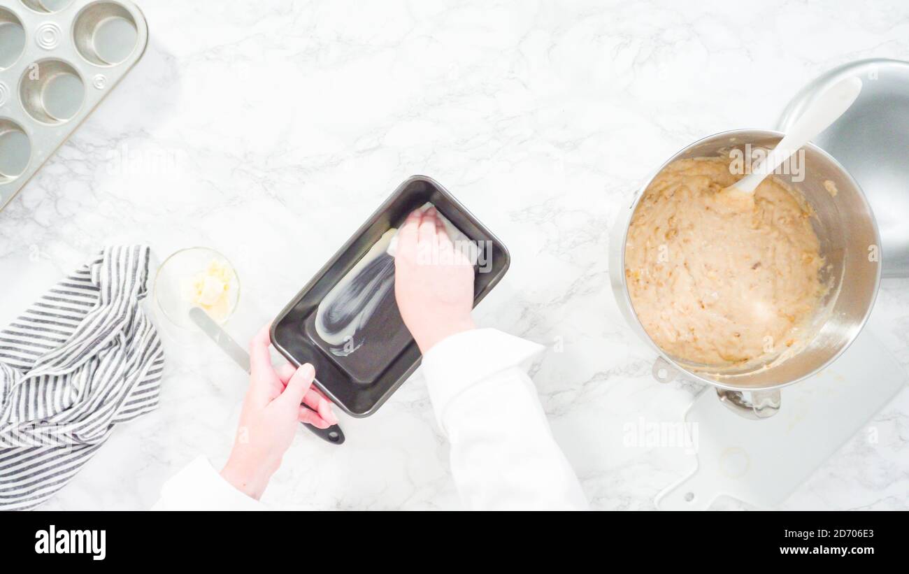 Flat lay step step greasing hi-res stock photography and images - Alamy