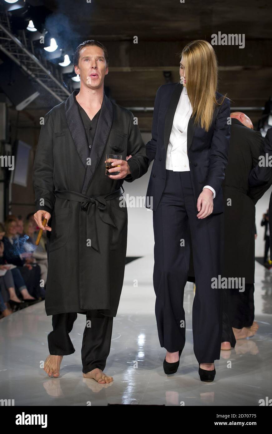 Benedict Cumberbatch on the catwalk at the Spencer Hart fashion show ...