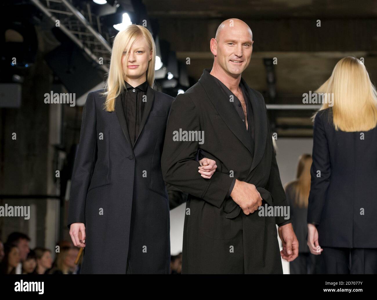 Lawrence Dallaglio on the catwalk during the Spencer Hart fashion show ...