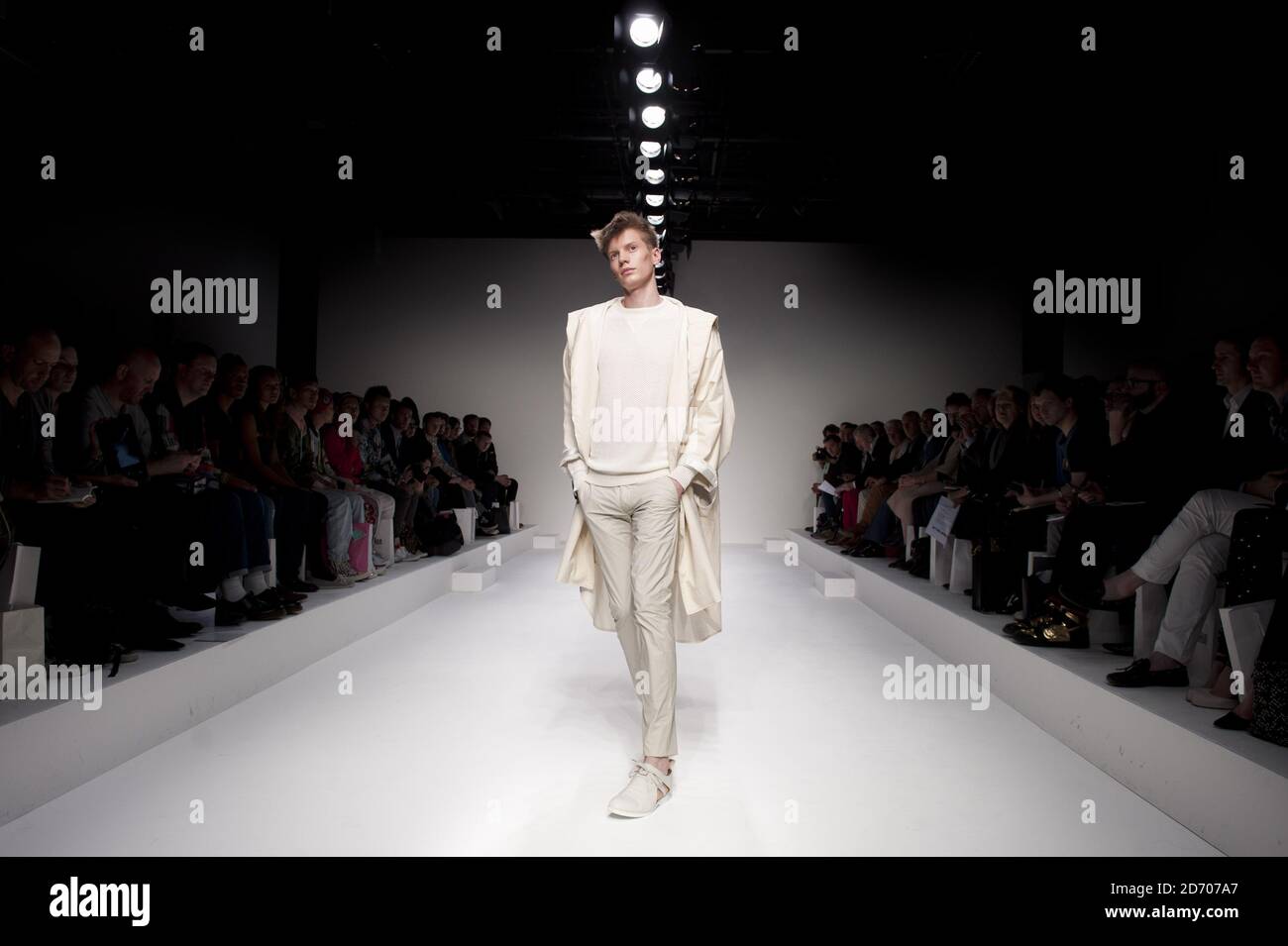 A model on the catwalk during the Matthew Miller fashion show, held as ...