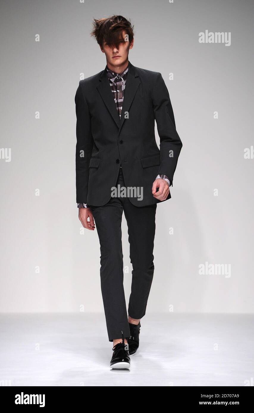 A model on the catwalk during the Matthew Miller fashion show, held as ...