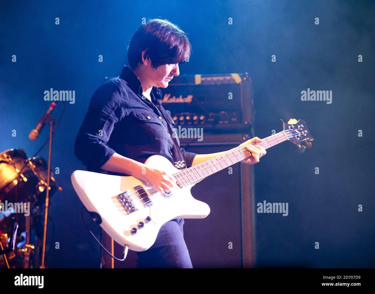 New bass player Debbie Googe performing with Primal Scream, on the eve ...