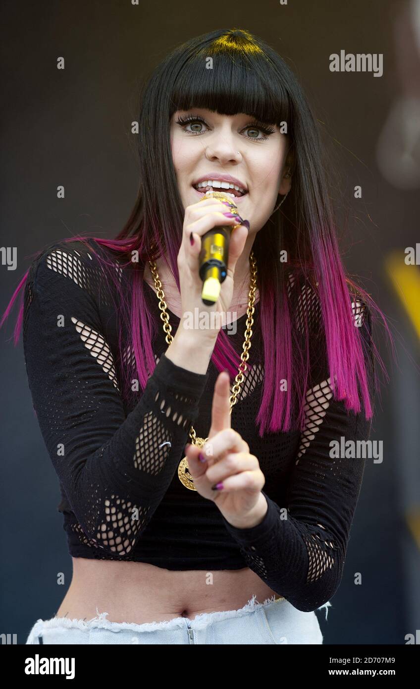 Jessie J performing at the Isle of Wight festival, at Seaclose Park ...