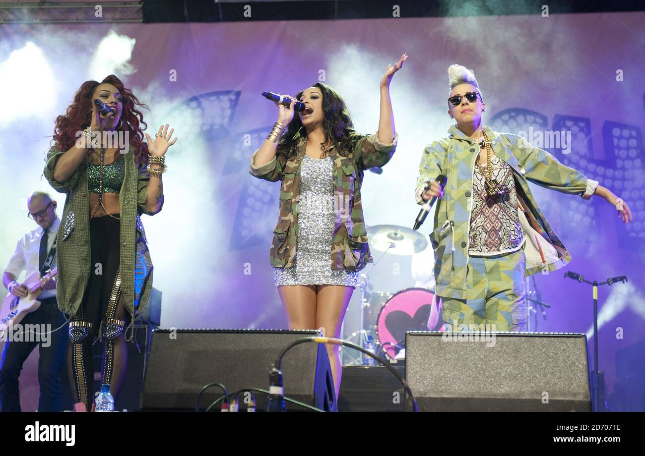 Stooshe performing at the Isle of Wight festival, at Seaclose Park ...