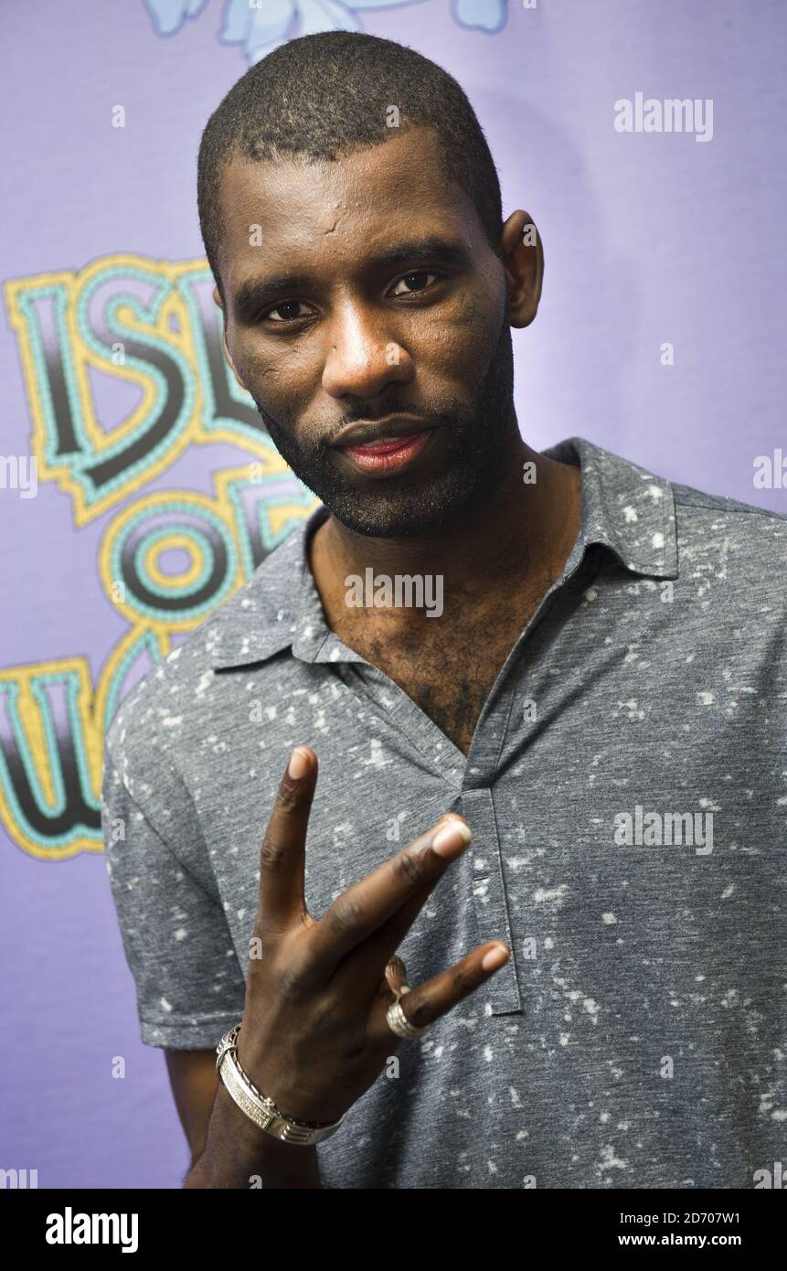 Wretch 32 backstage at the Isle of Wight festival, at Seaclose Park ...