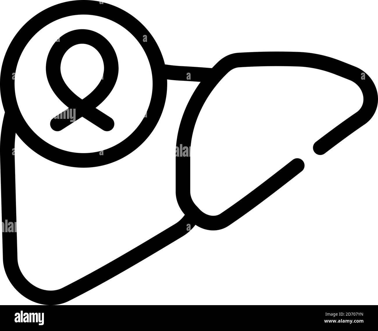 liver cancer line icon vector illustration sign Stock Vector Image ...