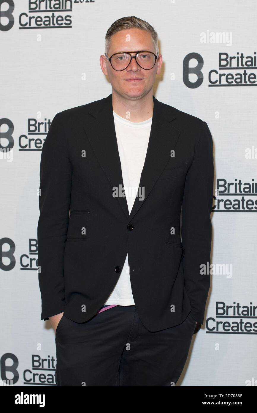Giles Deacon arriving at the Britain Creates 2012: Fashion & Art ...