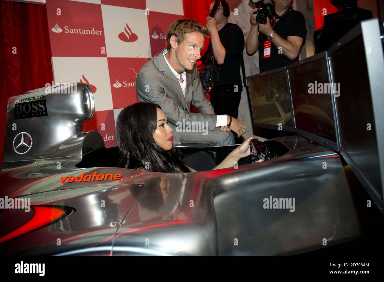 Jenson Button and Sarah Jane Crawford attending the London grand Prix ...