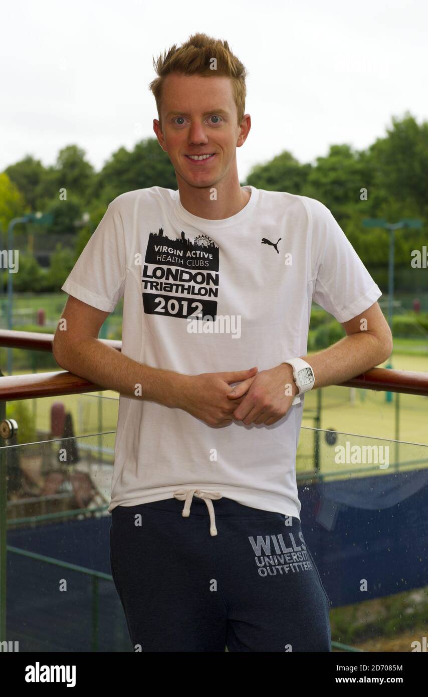 James Barr attending the launch of the Virgin Active London Triathlon ...