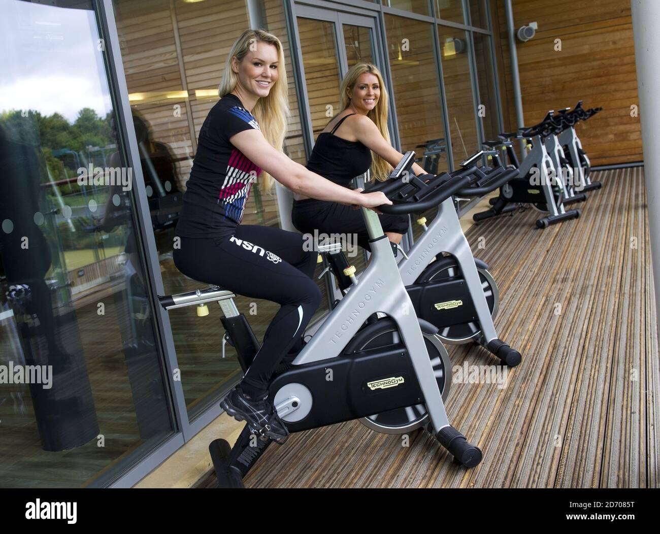 Amy Guy and Nicola McLean attending the launch of the Virgin Active ...