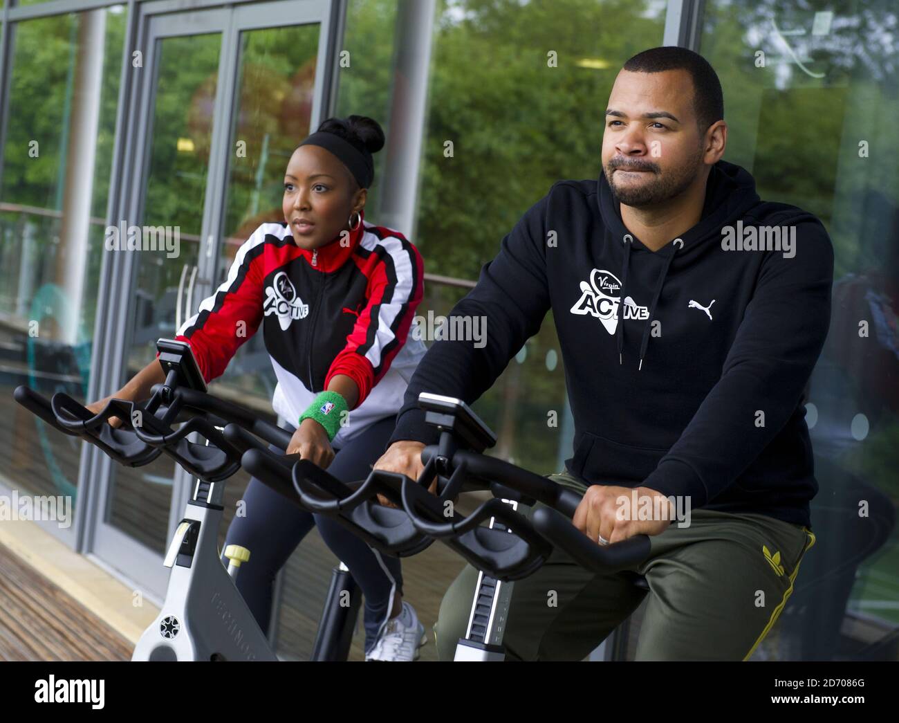 Angelica Bell and Michael Underwood attending the launch of the Virgin ...
