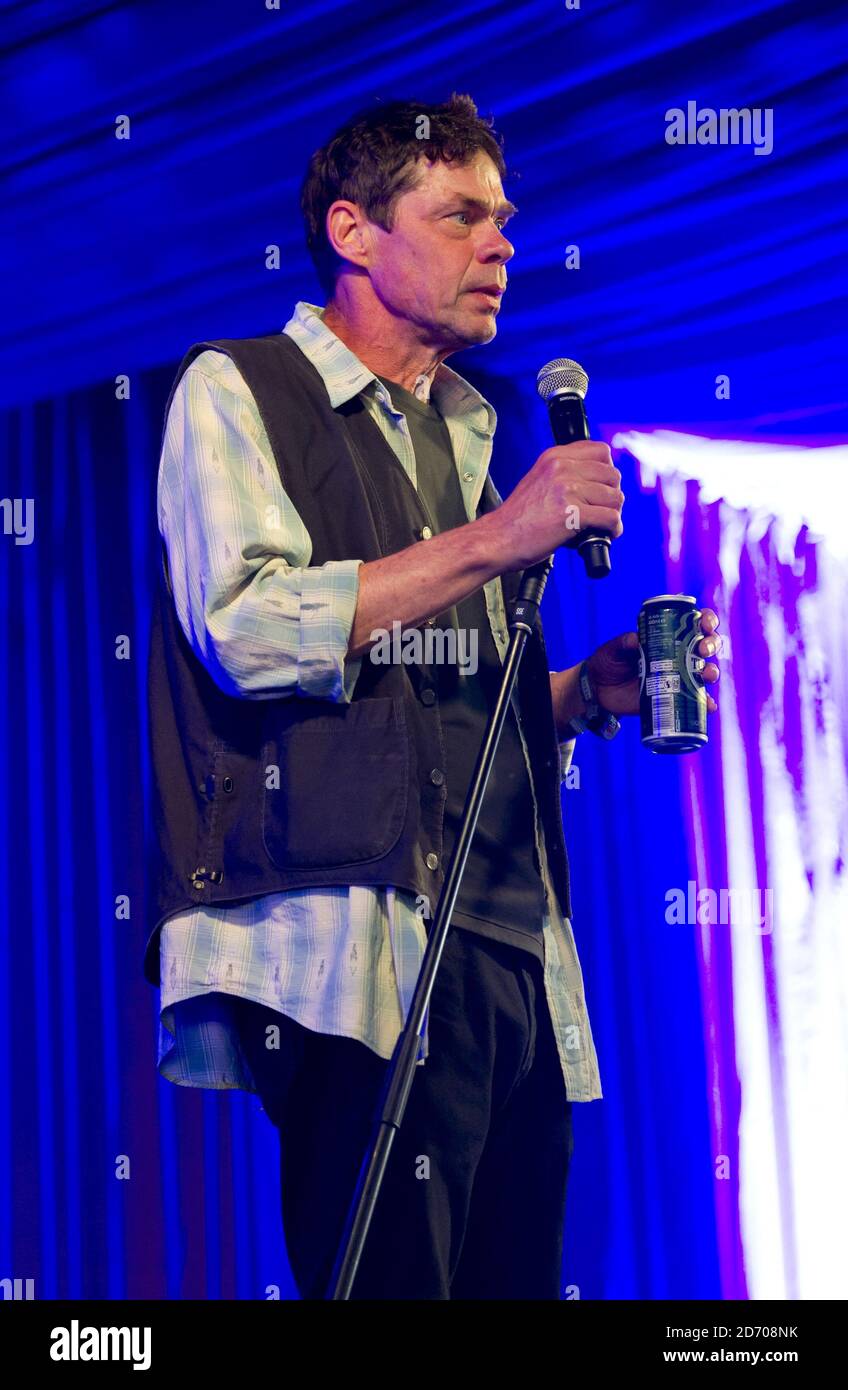 Rich Hall performing at the Latitude festival in Southwold, Suffolk ...