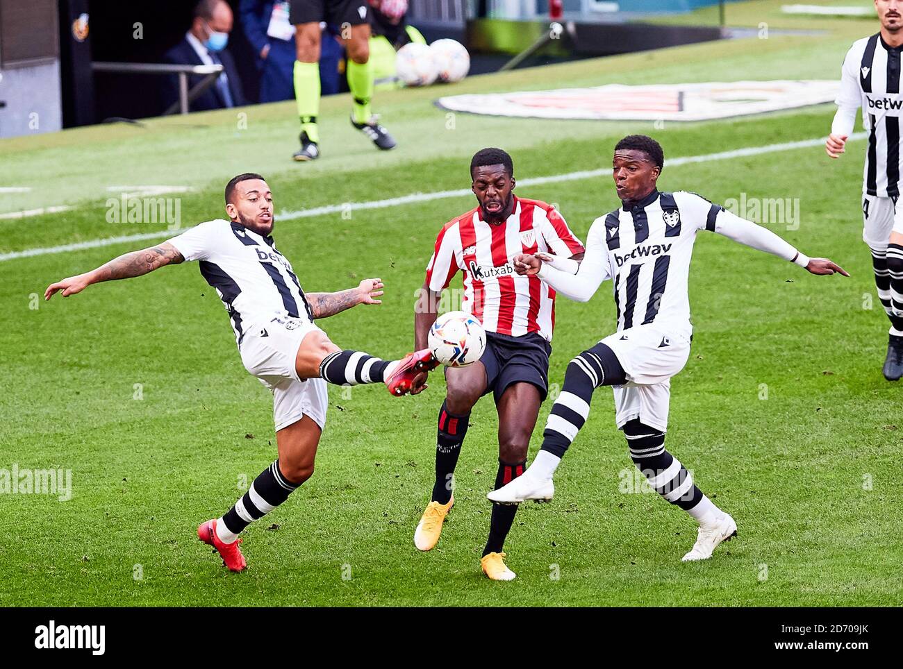 naki Williams of Athletic Club, Michael Malsa and Ruben Vezo of Levante ...