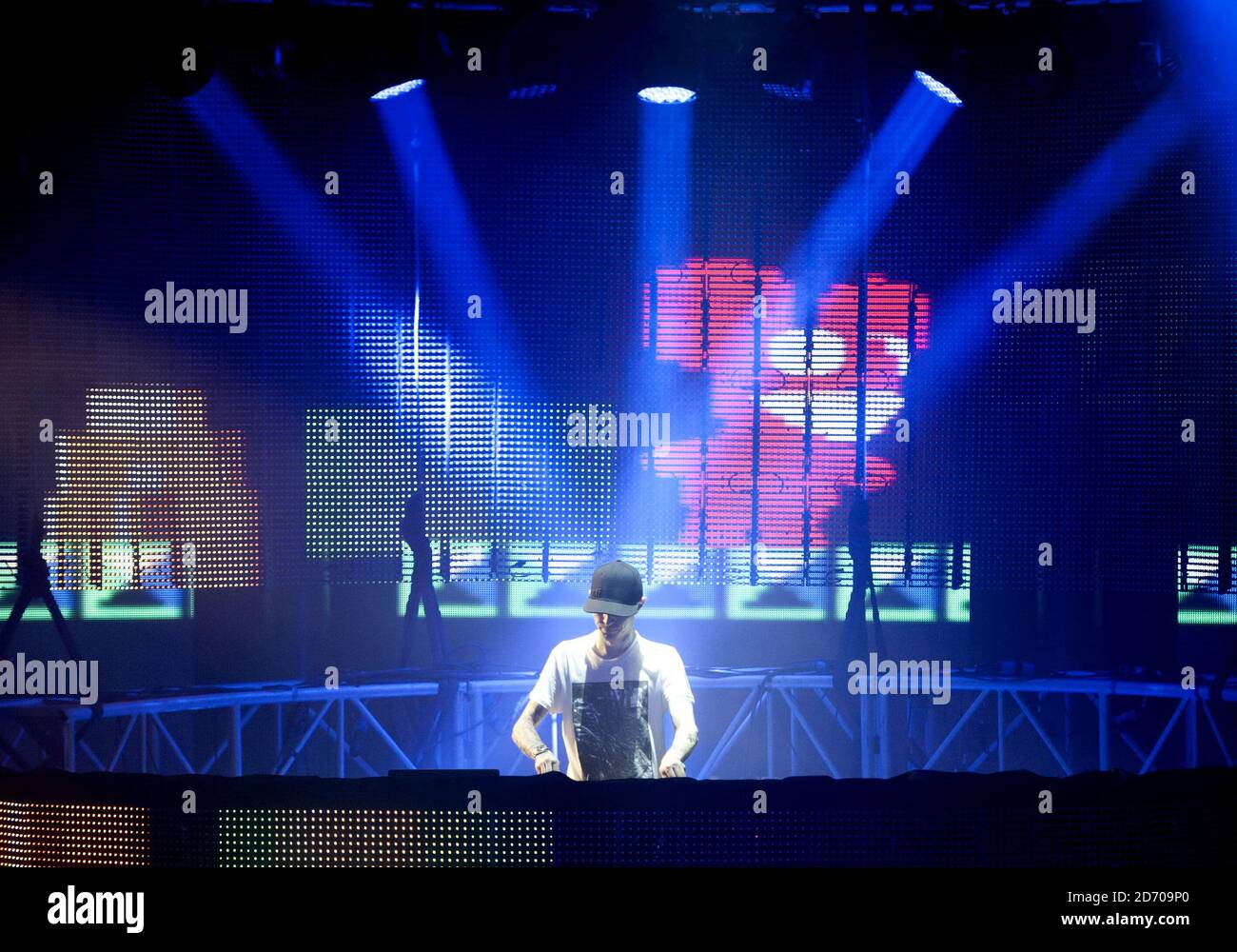 Deadmau5 (real name Joel Thomas Zimmerman) performing at the Roundhouse ...