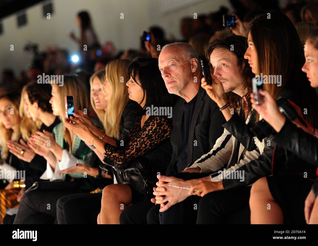 David Gilmour watches the Felder Felder fashion show, held at the BFC ...