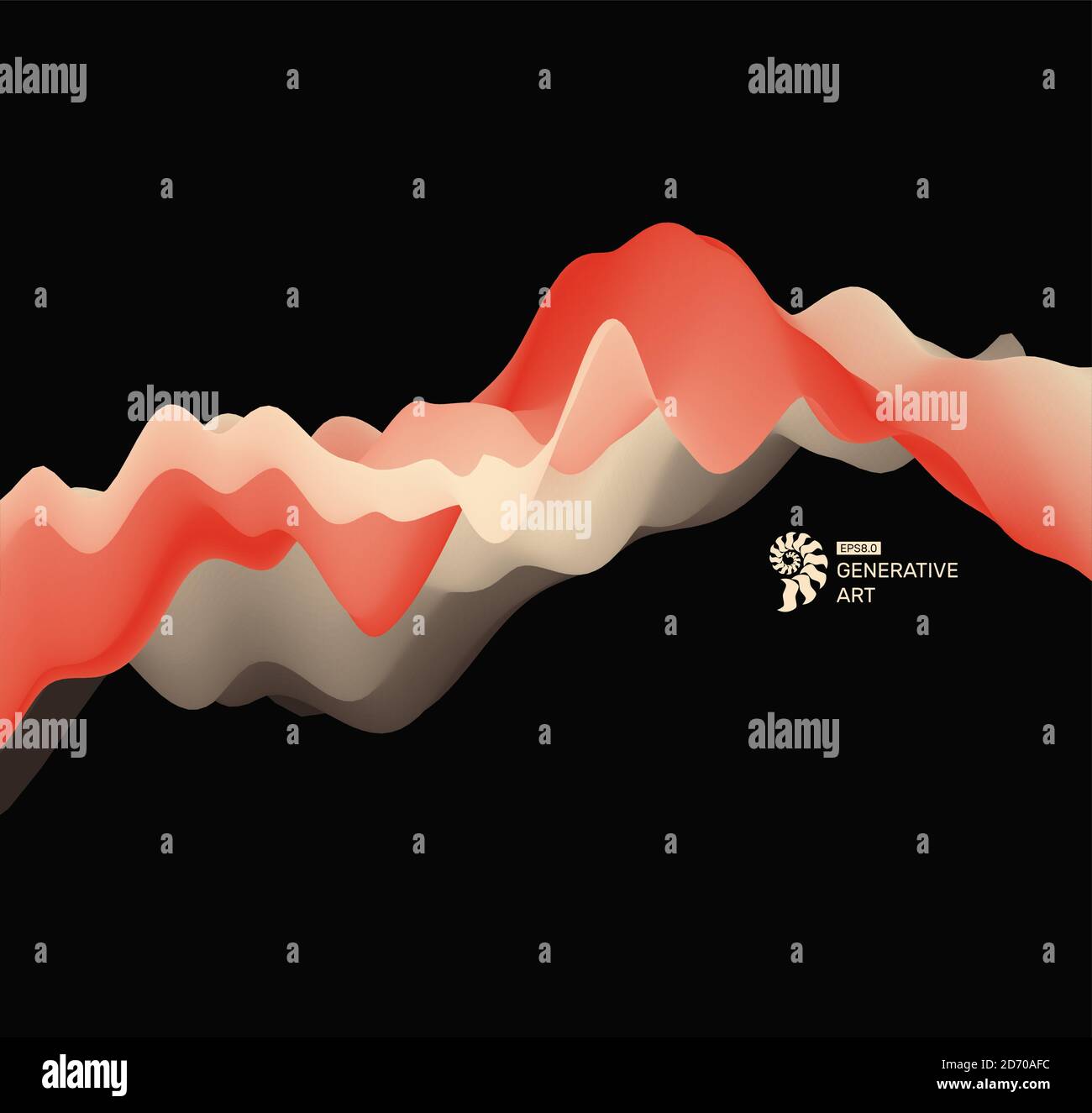 3D Wavy Background. Dynamic Effect. Abstract Vector Illustration. Design Template. Modern ...