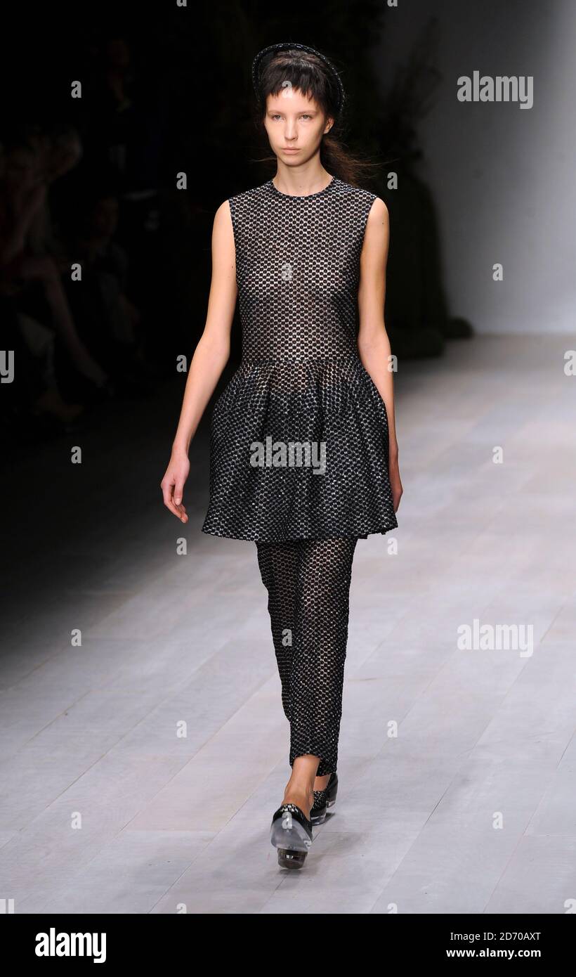 Models on the catwalks at the Simone Rocha fashion show, held at the ...