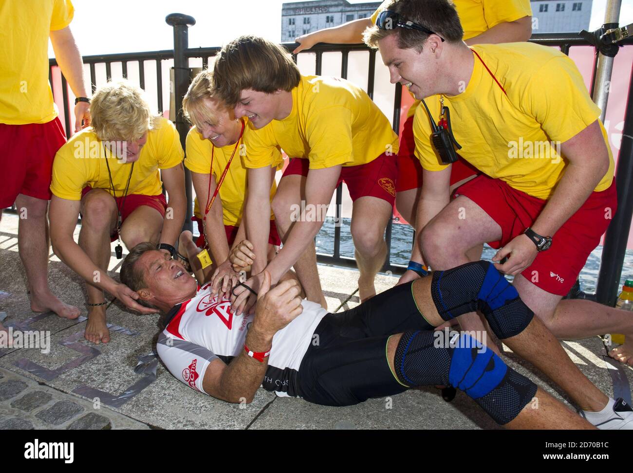 David Hasselhoff is 'resuscitated' by lifeguards at the start of the ...