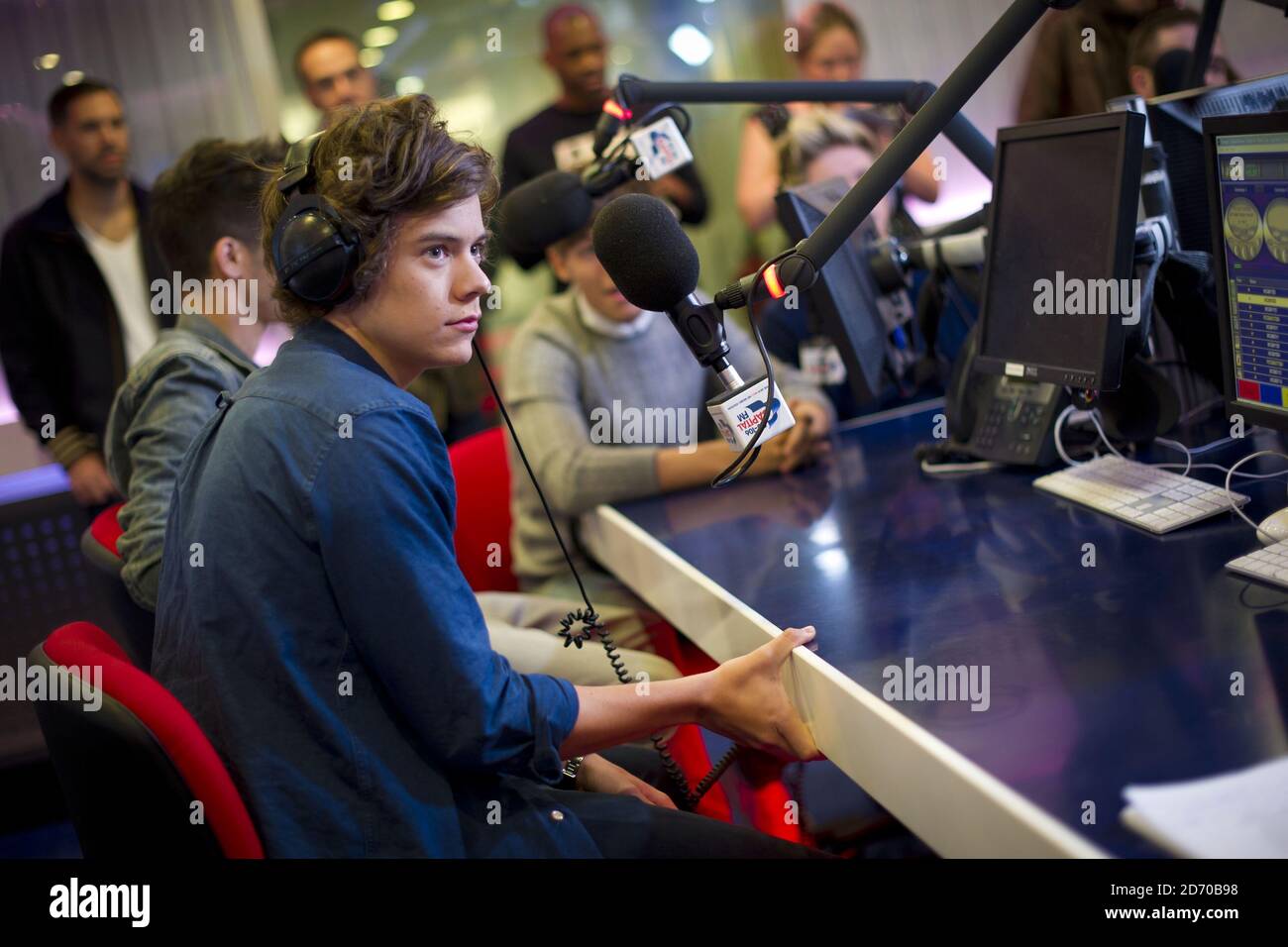 Harry Styles of One Direction pictured during an interview on Capital ...