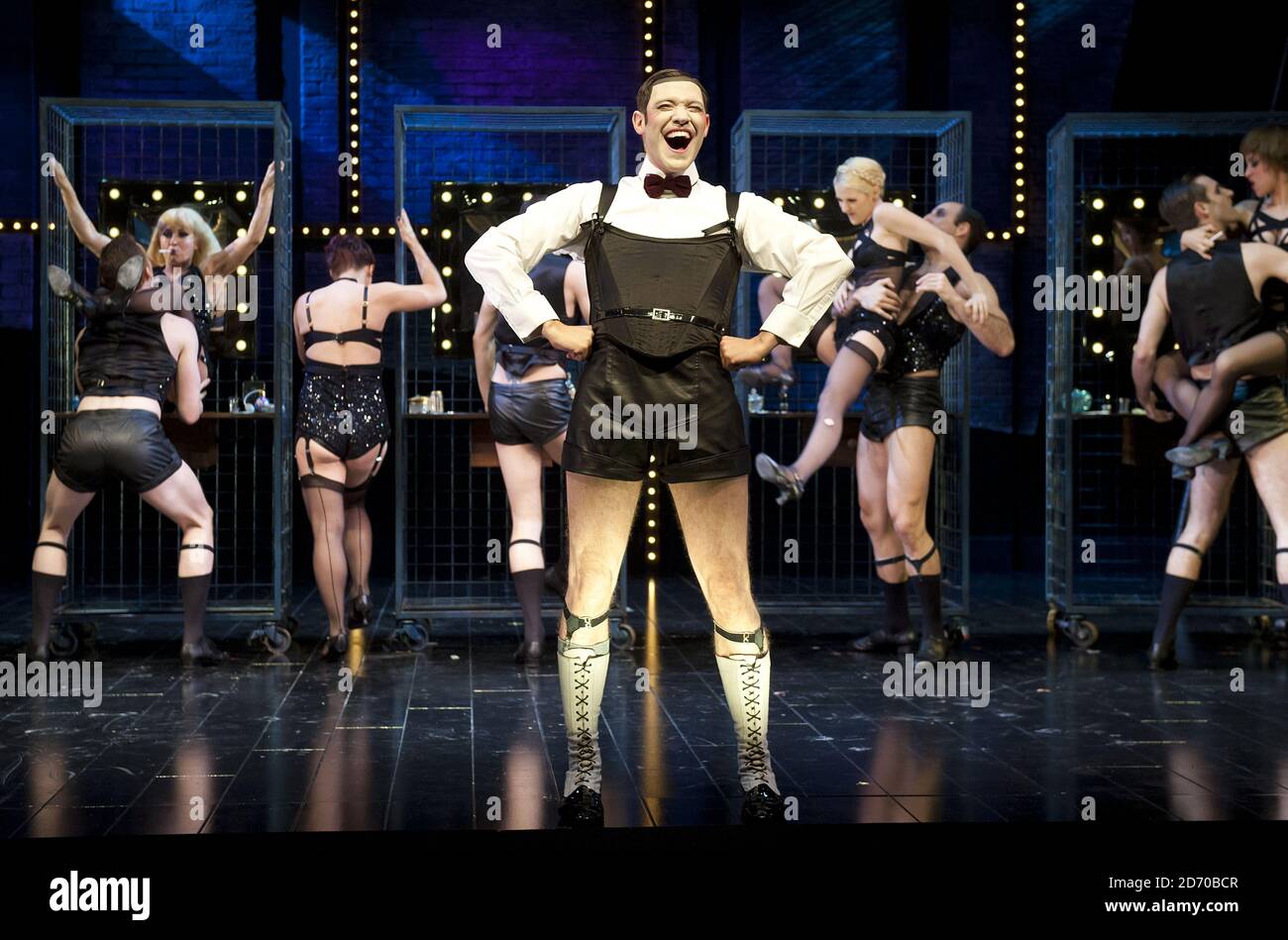 Will Young, playing Emcee, performs scenes from Cabaret, at the Savoy ...