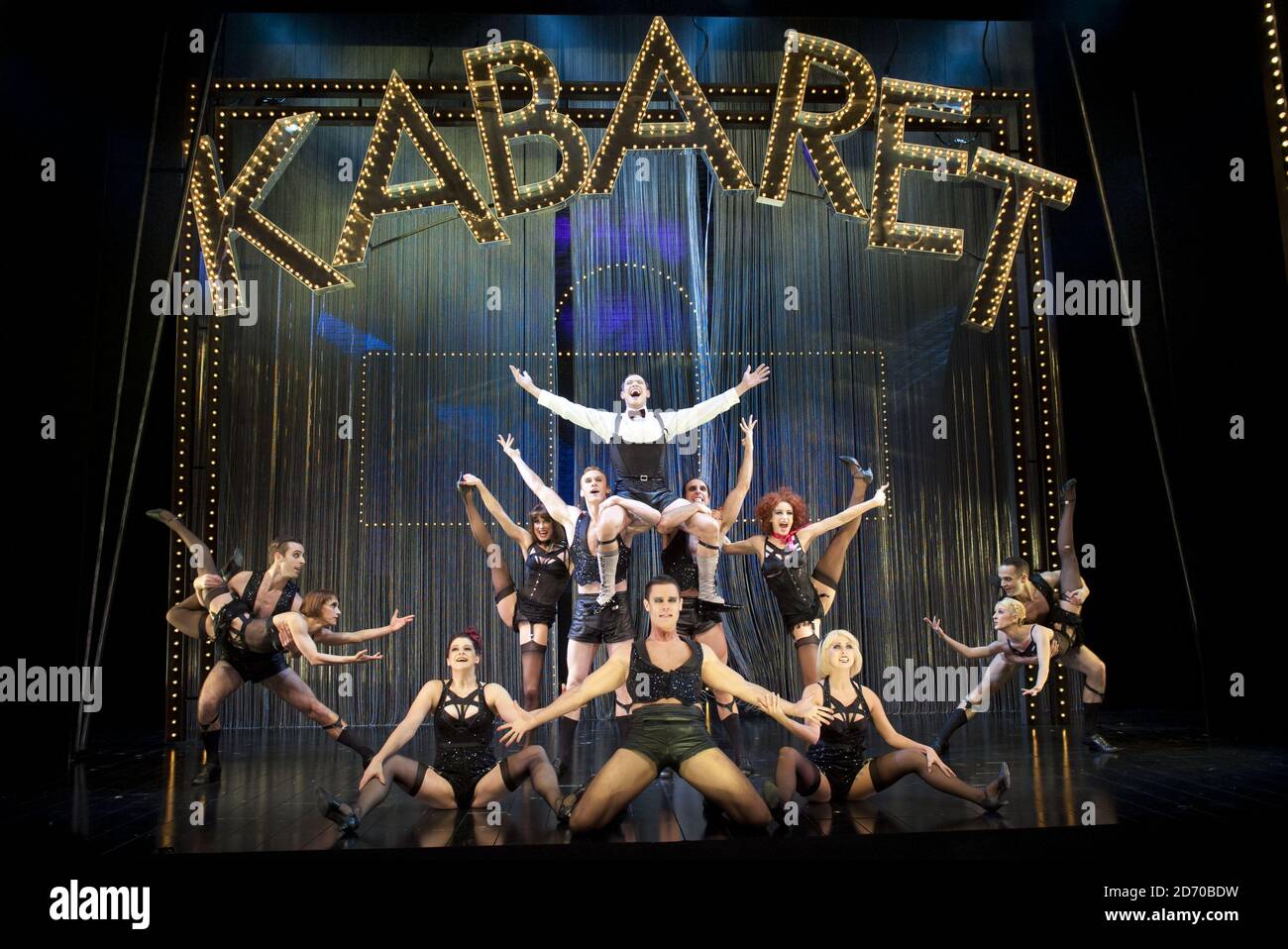 Will Young, playing Emcee, (centre), performs scenes from Cabaret, at ...